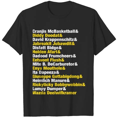 Impractical Jokers Name Game List T Shirts Sold By British Virgin Islands Nettie Teal Sku
