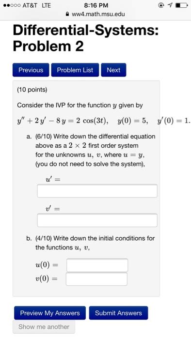 Solved Consider The Ivp For The Function Y Given By Y 2y