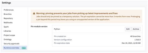 Code Repositories • Pin Spark Modules In Platform • Palantir