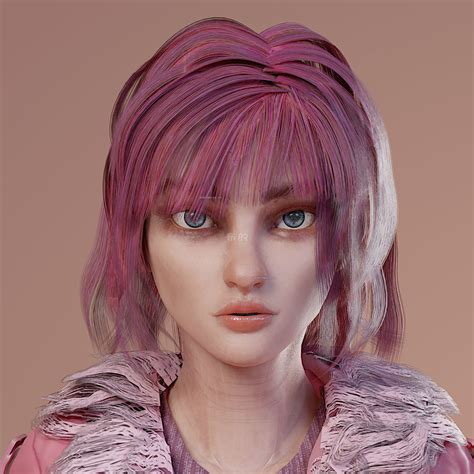 高质量blender工程文件 女孩女性 Blend Fbx Obj Tex Blender布的