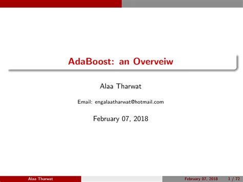 Pdf Adaboost Classifier An Overview