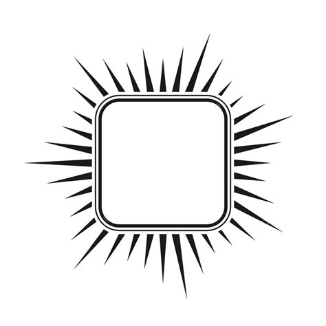 Stock Sim Hollow Outline Of Square With Double Frame And Radiating Rays