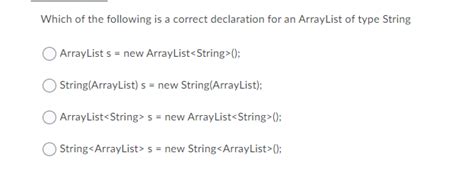 Solved Which Of The Following Is A Correct Declaration For