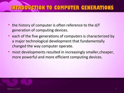 Computer History Generations And Its Types PPT