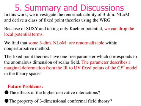 Ppt Wilsonian Renormalization Group Approach To The Lower Dimensional Nonlinear Sigma Models