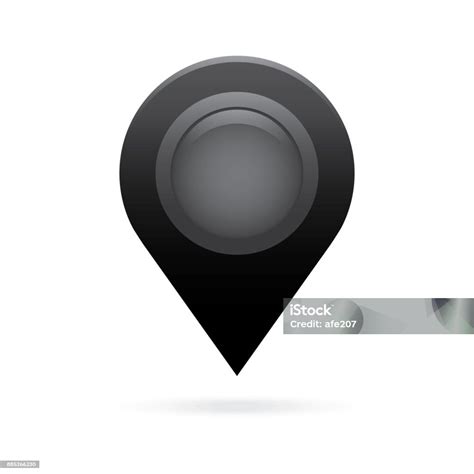 black map pointer icon marker gps location flag symbol stock
