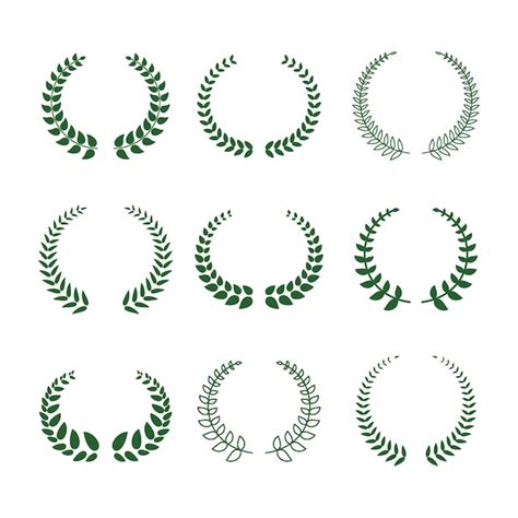 Set Of Laurel Wreath Vector Premium Vector