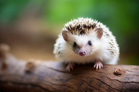 Premium Ai Image A Hedgehog On A Log