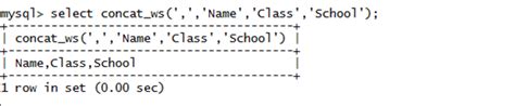 mysqlconcat ws 函数 进阶教程 无涯教程网