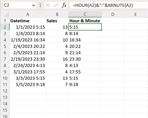 Excel How To Extract Hour From Datetime