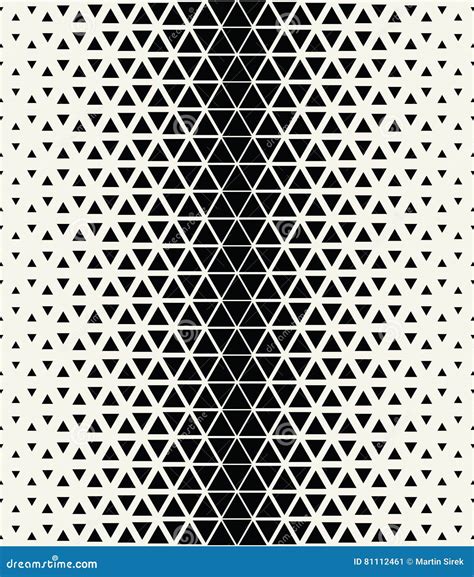 Abstract Geometric Black And White Graphic Design Print Halftone Triangle Pattern Stock Vector