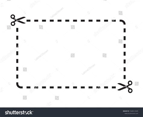 Cut Out Coupon Rectangle Shape Scissors Stock Vector Royalty Free Shutterstock