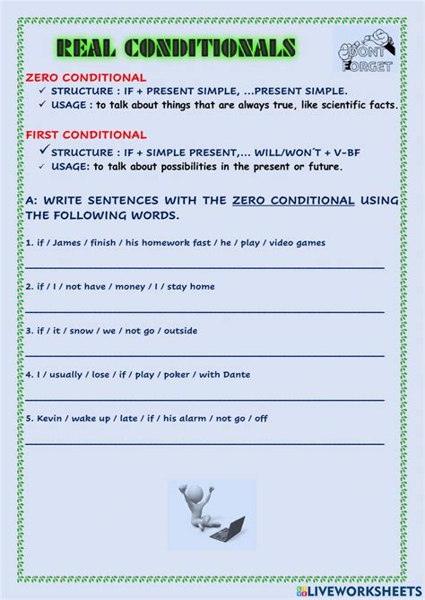 Realconditionals 0 And 1 Worksheet Live Worksheets