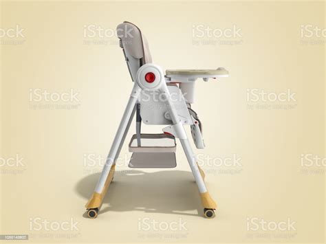 3d를 먹이 기를 위한 현대 아기의 자 광고 배경 색상에 대 한 이미지를 렌더링 유아용 식탁의자에 대한 스톡 사진 및 기타 이미지 유아용 식탁의자 0명 가구 Istock