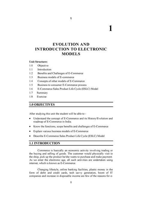 E Commerce English Version 1 1 1 Evolution And Introduction To Electronic Models Unit