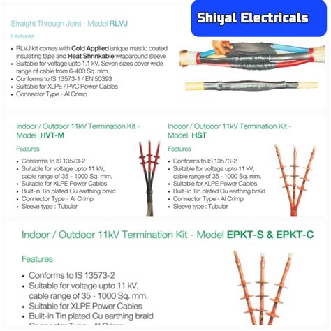 Raychem 11kv Indoor Cable Jointing Kit Raychem Shiyal Electricals Bangalore Urban
