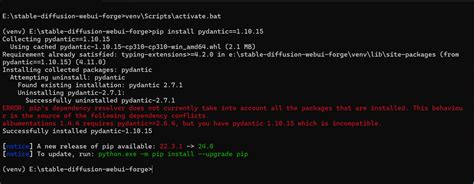 Dr Furkan Gözükara when I get the fresh Forge Installation pydantic