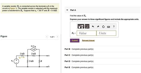 SOLVED A Variable Resistor R Is Connected Across The Terminals A B In The Circuit In Figure