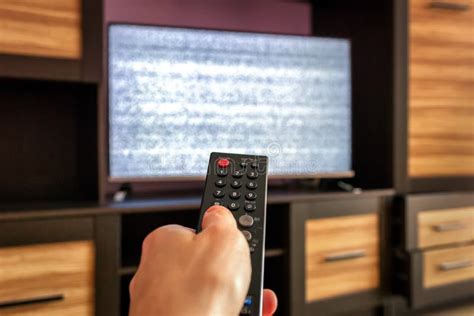 TV Remote Control Interference On Screen Television Set Stock Image Image Of Entertainment