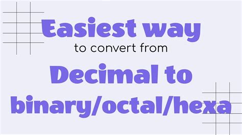 The Easiest Way To Convert From Decimal To Any Other Base Youtube