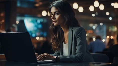 Premium Photo Portrait Of Happy And Successful Female Programmer Inside Office At Workplace