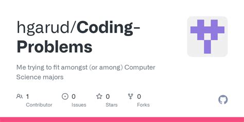 Github Hgarudcoding Problems Me Trying To Fit Amongst Or Among Computer Science Majors
