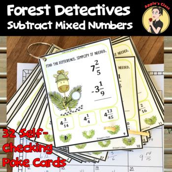 Subtracting Mixed Numbers Task Cards By Apple S Class TPT