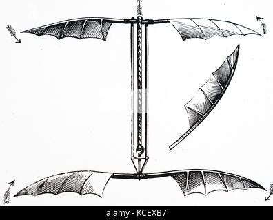 Engraving depicting Alphonse Pénaud s helicopter which is driven by