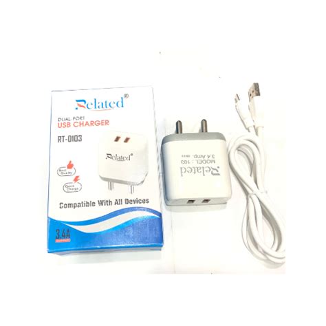 Usb Charger Dual Usb With Cable Gaffarwala