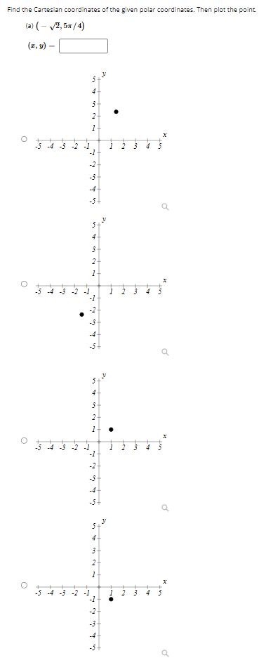 solved find the cartesian coordinates of the given polar