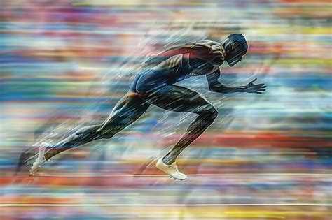Premium Photo A Dynamic Image Of A Sprinter Midstride Muscles Te Generative Ai