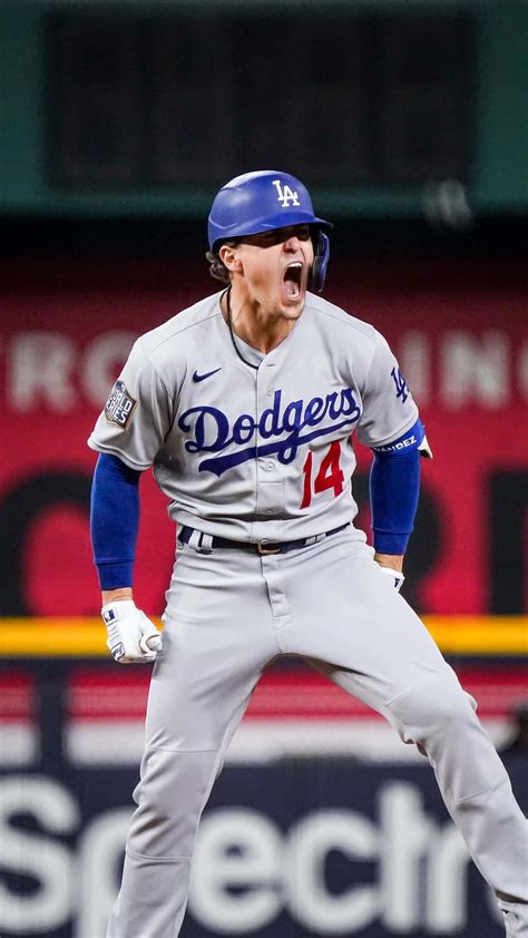 Download Dodgers Player Celebration Moment Wallpaper