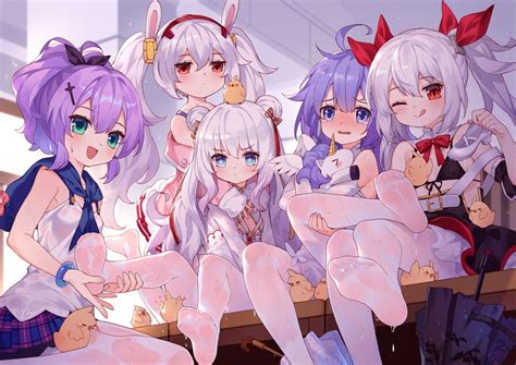 Unicorn Laffey Javelin Le Malin And Vampire Azur Lane Drawn By