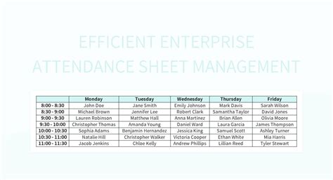 Efficient Enterprise Attendance Sheet Management Excel Template And
