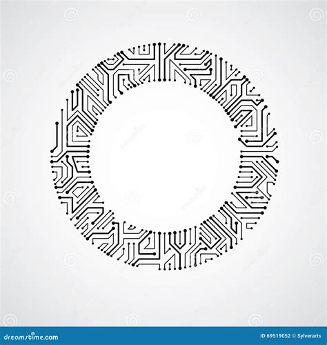 Vector Abstract Computer Circuit Board Illustration Monochrome Stock Vector Illustration Of