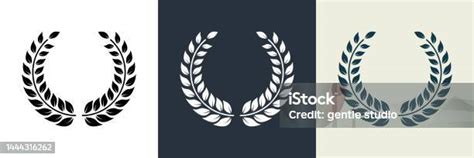 채플렛 어워드 실루엣 아이콘 잎 나뭇 가지 우승자 성공 엠블럼 픽토그램 라운드 월계관 보상 기호 챔피언 상품 세트 올리브 잎