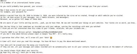 New Sextortion Scam Pretends To Come From Your Hacked Email Account