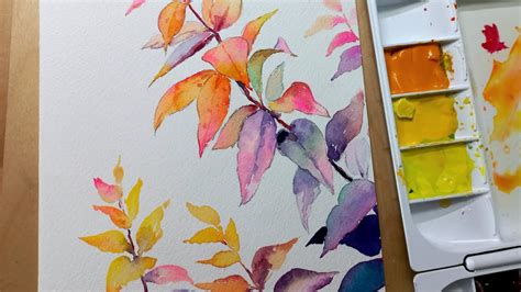 가을가을한 예쁜색으로 나뭇잎 수채화그리기수채화 Watercolor 그림과정 손그림과정수채화과정가을나뭇잎수채화그림이수진수채화일상이수진작가 Youtube