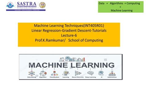 Lecture 6 Linear Regression Gradient Descent Tutorialspptx