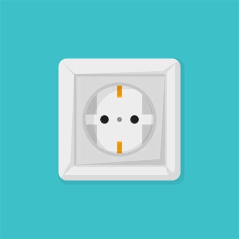 그림자가 있는 플랫 스타일의 전기 콘센트 프리미엄 벡터