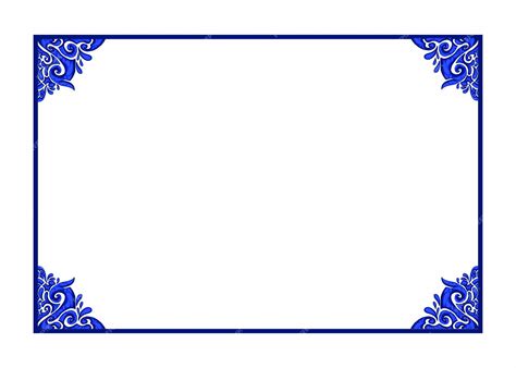 Blue Ornament Frame Border Vector Design For Decorative Element Premium Ai Generated Vector