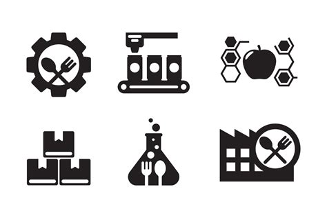 Set Of Food Industry Icons In Black Design Isolated On White Background 20398623 Vector Art At