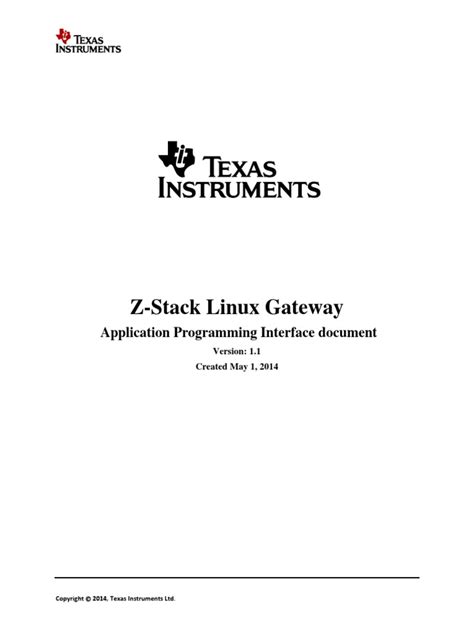 Z Stack Linux Gateway Api Document V11 Pdf Computer Network Network Socket