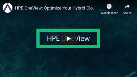 Hybrid Cloud Environment HPE OneView On How To Optimize Agilant