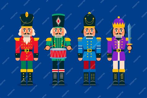 Free Vector Hand Drawn Flat Christmas Nutcrackers Collection