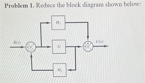 Solved Problem 1 Reduce The Block Diagram Shown Below Chegg Com