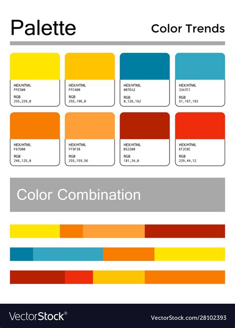 Color Palette Harmonious Combination Codes Vector Image