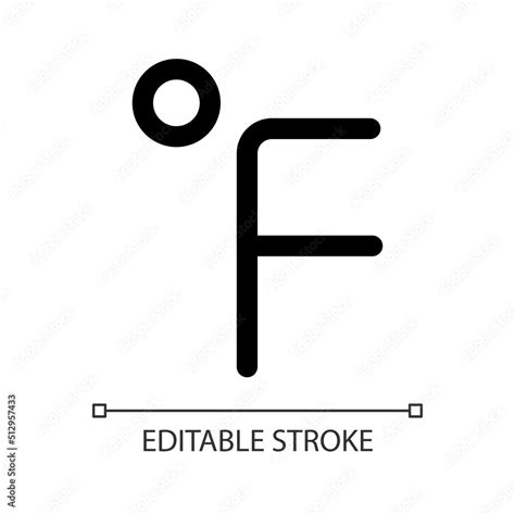 Fahrenheit Temperature Scale White Linear Ui Icon Measuring Temperature Thermometer Gui Ux