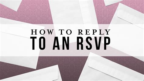 How To Reply To An RSVP Wenning Entertainment