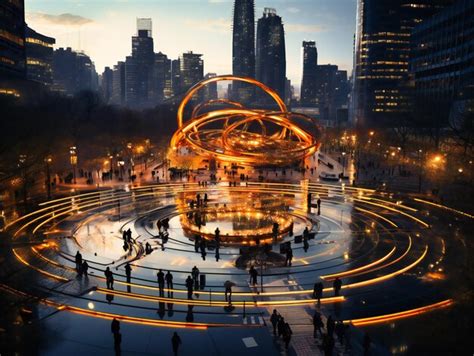 Premium Ai Image A Photo That Shows A Large Circle Intersection In Urban Setting With Cars And